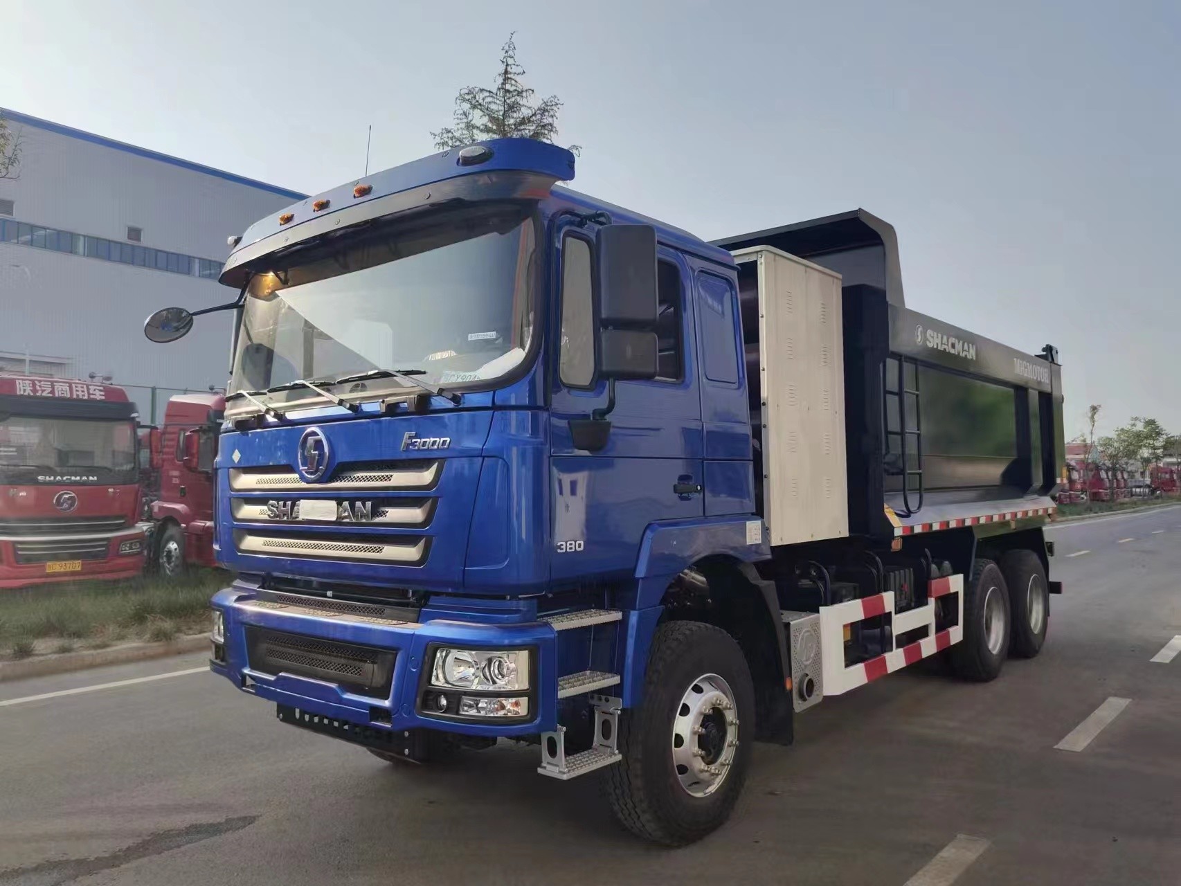 Blue CNG Dump Truck F3000 SHACMAN Heavy Duty Truck 6x4 430 EuroV
