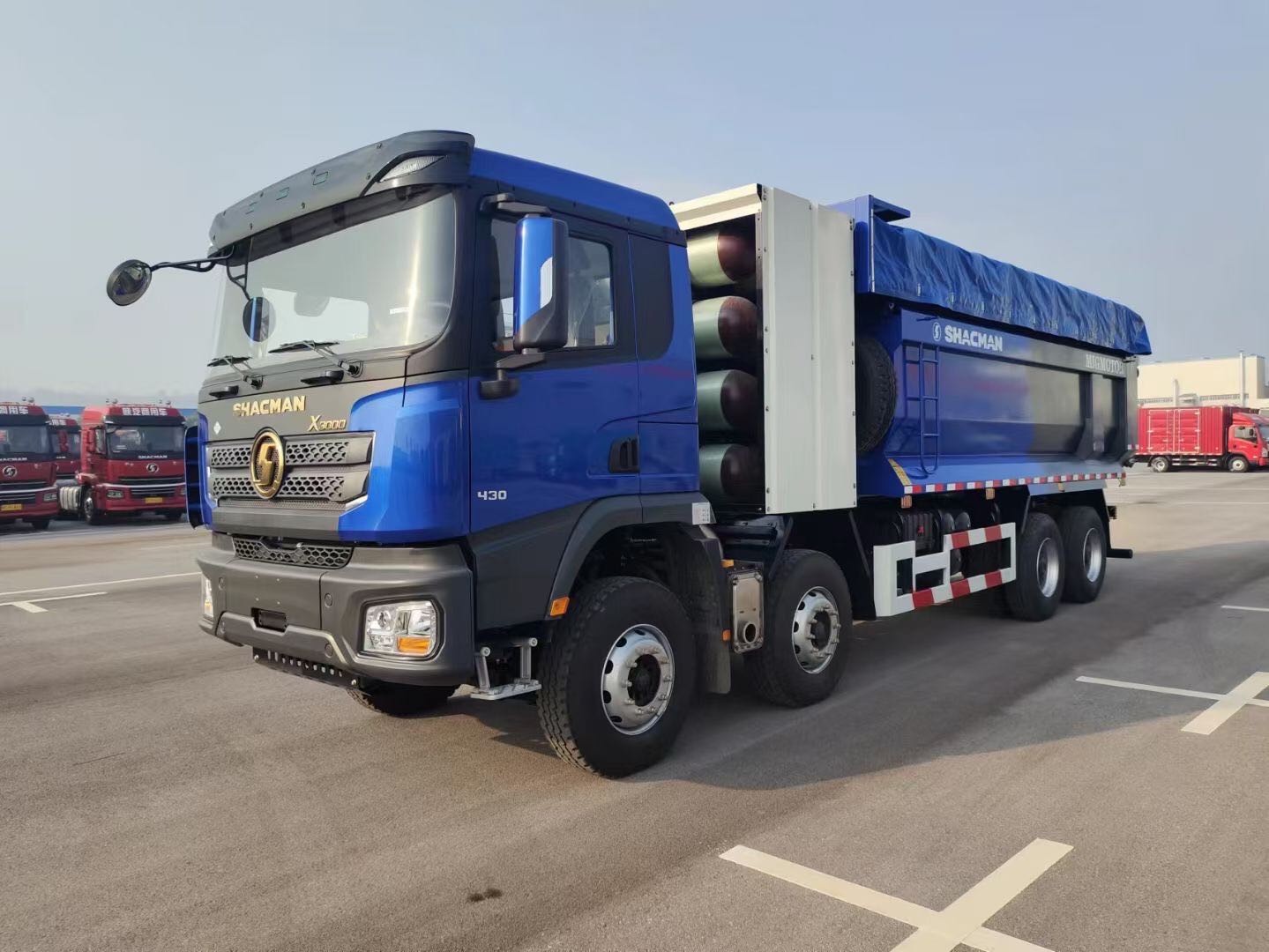 SHACMAN CNG Dump Truck X3000 8x4 430 EuroV Blue