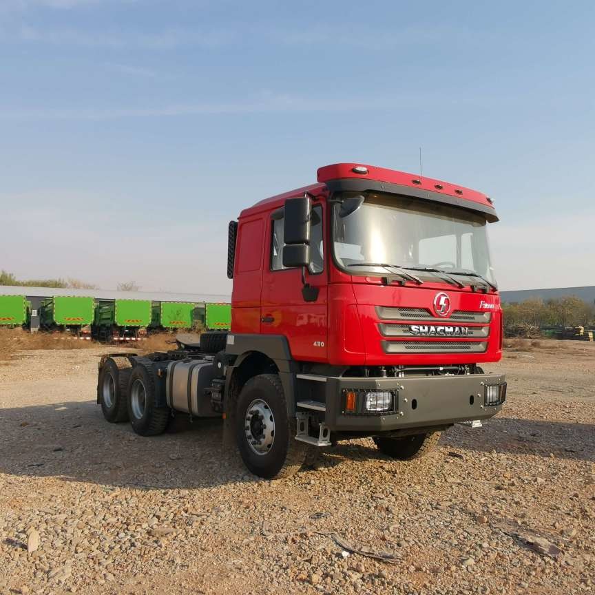 Red SHACMAN F3000 375HP Euro V 6 Wheel Tractor Head 4x2 WEICHAI Engine