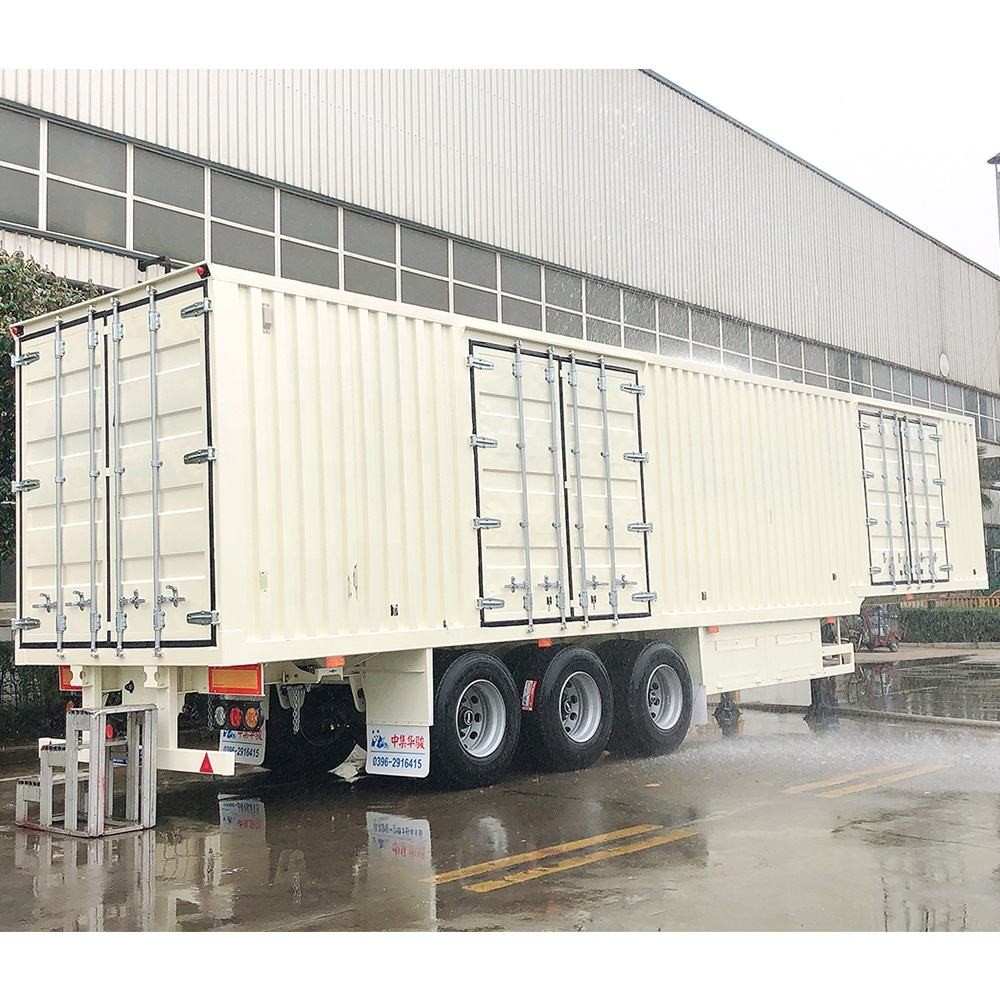 3 Axle SHACMAN Foot Dry Van Container Semi Trailer CIMC Van Type Semi ...