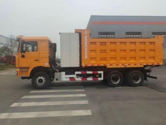 CNG Heavy Dump Truck SHACMAN F3000 8x4 Tipper Truck 380hp EuroV Yellow